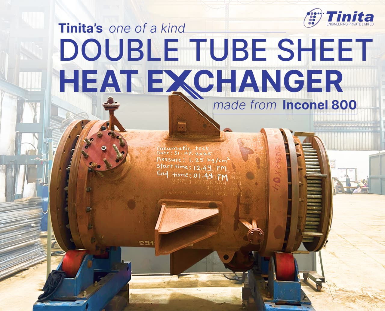 Inconel Double Tube Sheet Heat Exchanger for TDI Tar